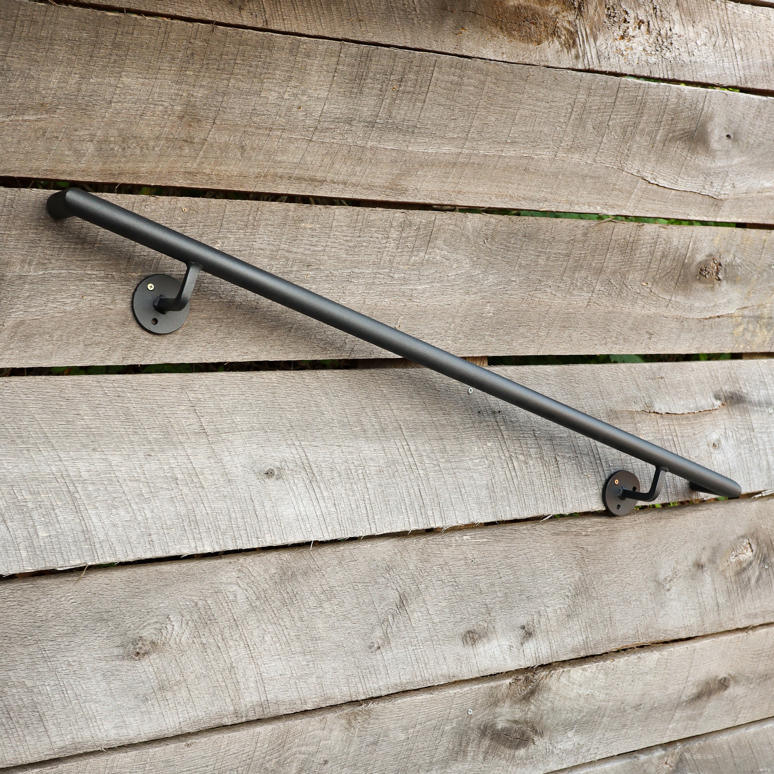Skinny Round Metal Handrail With Square Returns - ADA Compliant Return ...