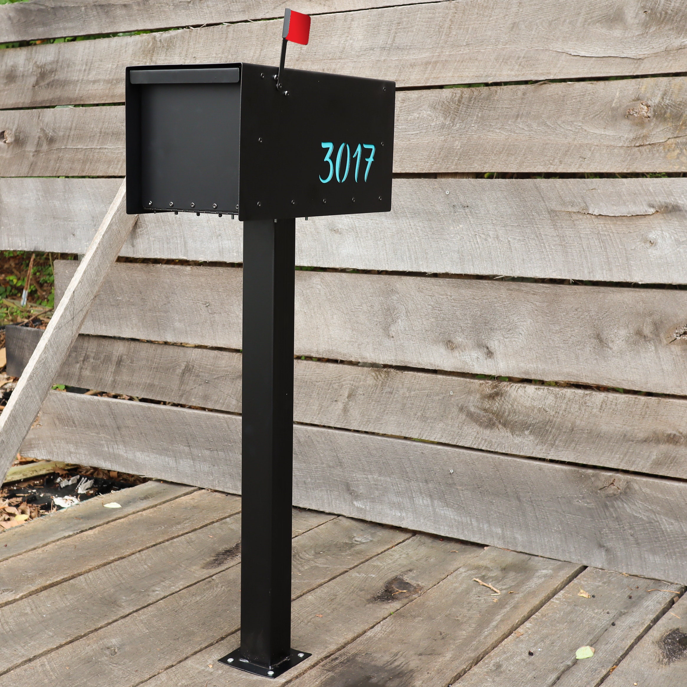 Custom Steel Mailbox - Metal Address Mail Box With Personalized Numbers ...