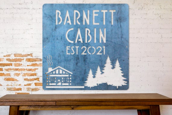 Personalized Metal Rustic Cabin Home Sign Personalized | Etsy