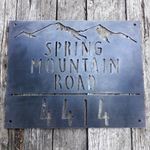 Personalized Mountain Address Metal Sign - Custom Rustic Home Decor ...