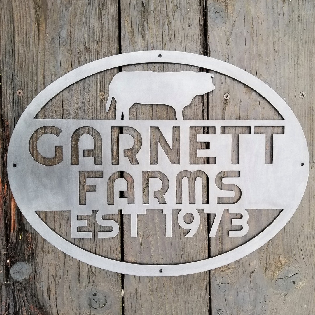 Custom Metal Farm Sign Personalized Family Farm Sign Metal Farm Animal ...