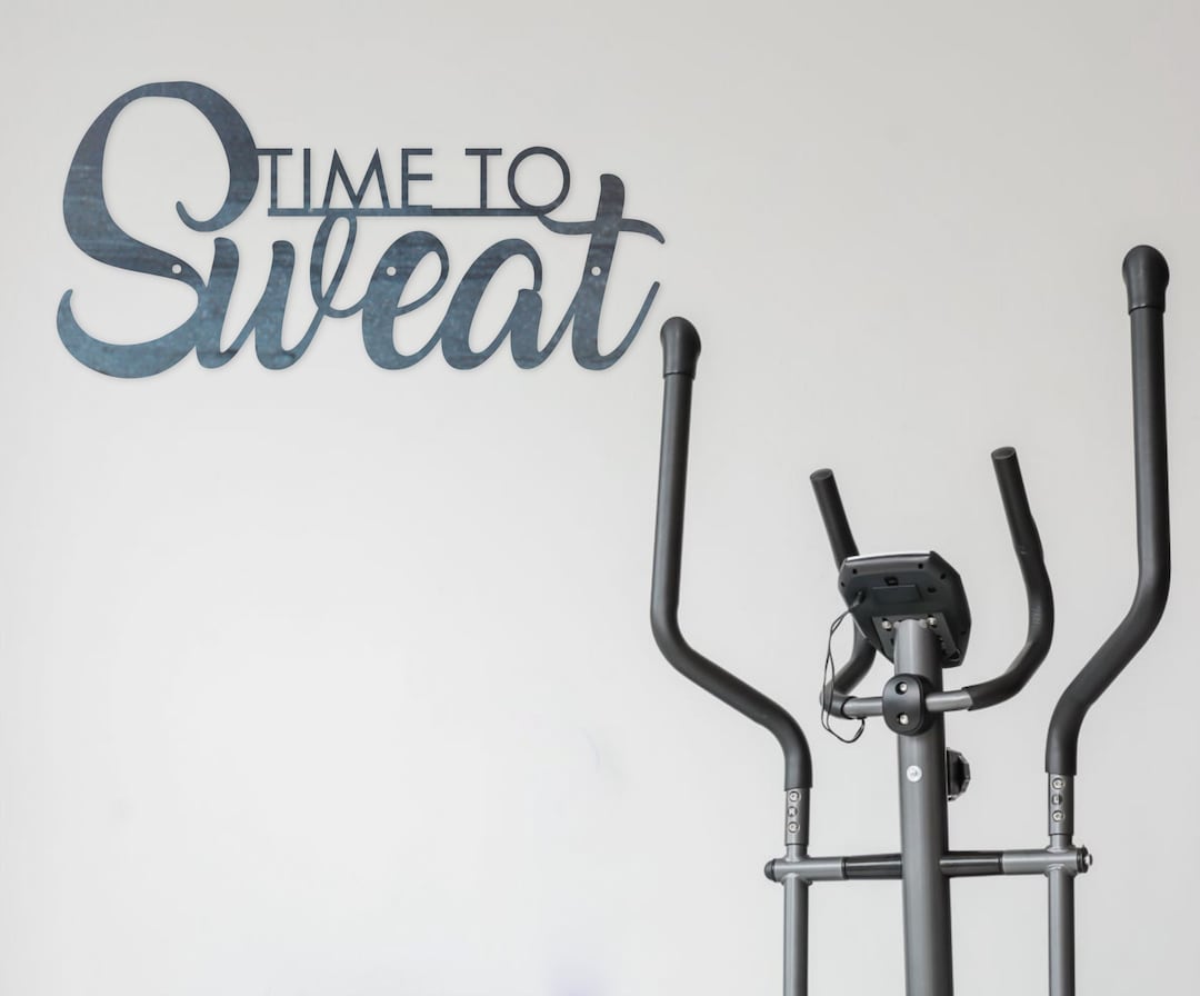 Time to Sweat - Home Gym Sign - Work Out - Exercise - Biking Decor ...