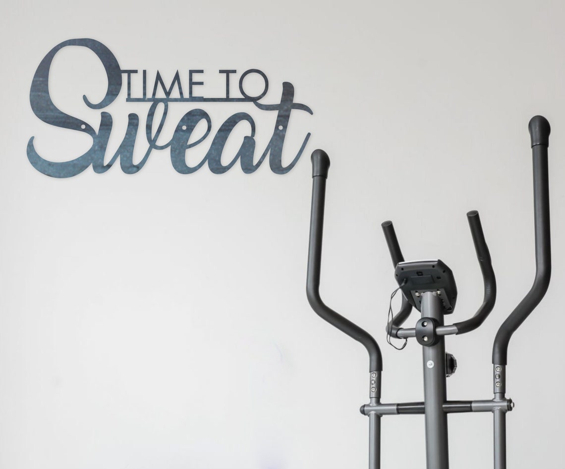 Time to Sweat Home Gym Sign Work Out Exercise Biking - Etsy