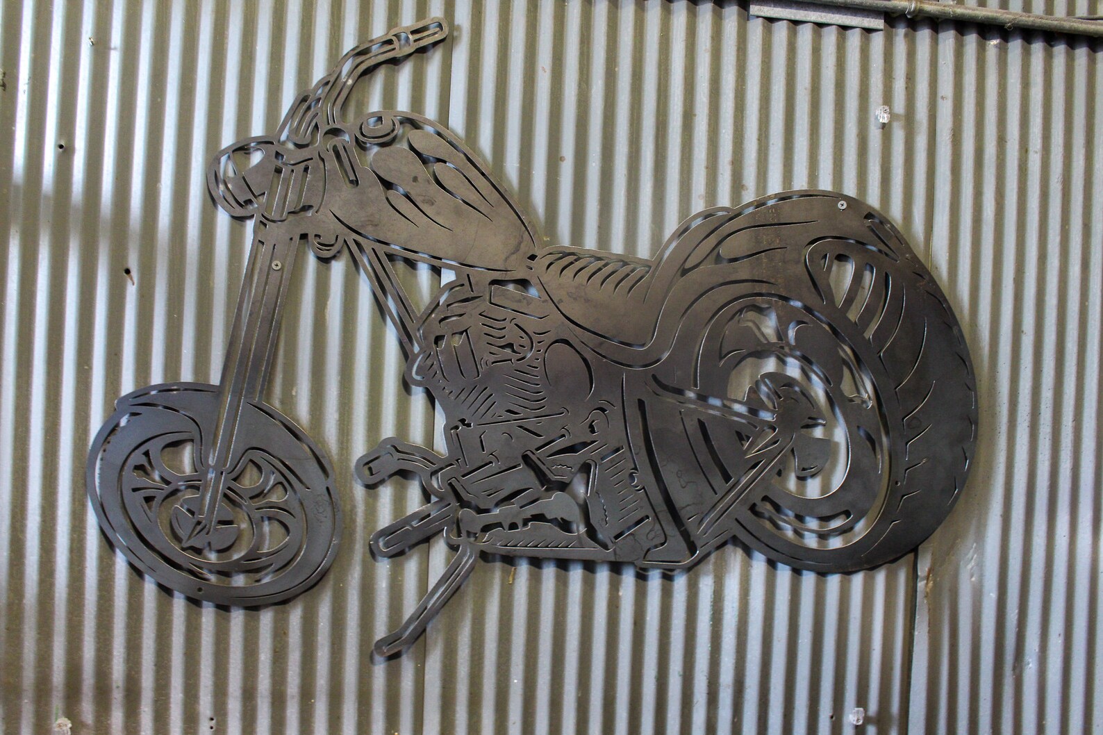 Metal Motorcycle Sign Chopper Garage Sign Man Cave Wall | Etsy