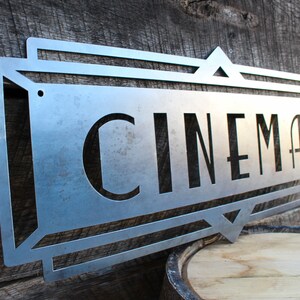 Metal Art Deco Cinema Movie Marquee Sign - Vintage Decor - Retro Home ...