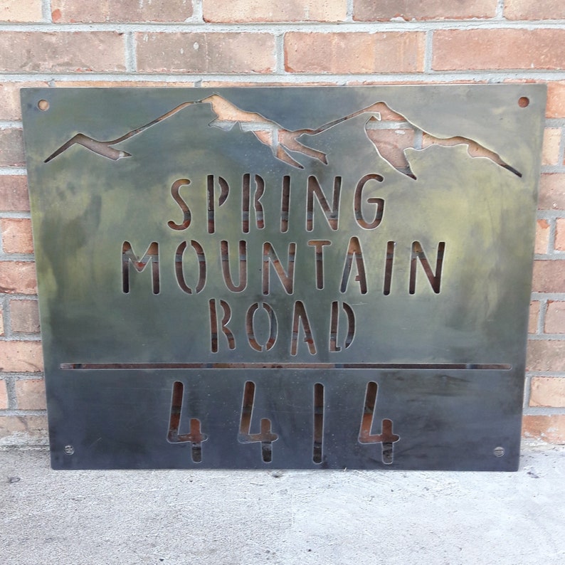 Personalized Mountain Address Metal Sign Custom Rustic Home - Etsy