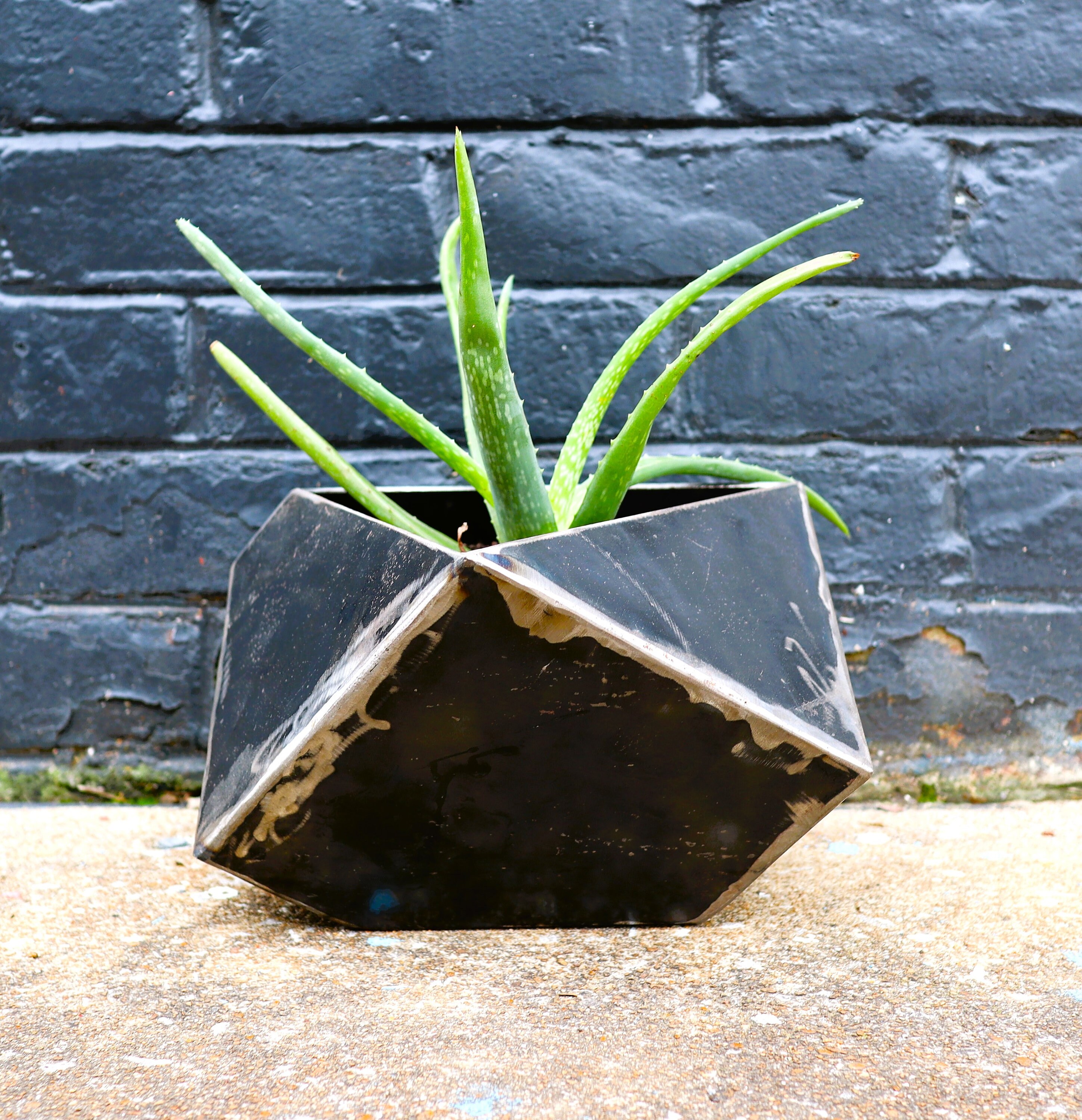 Mini Modern Geo Metal Planter Geometric Faceted Plant Pot - Etsy