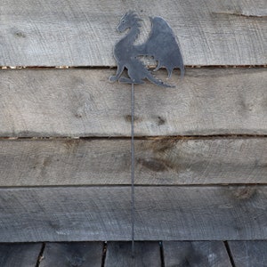 Ships in 2 Days | Metal Dragon Garden Stake - Steel Gardening Decor ...