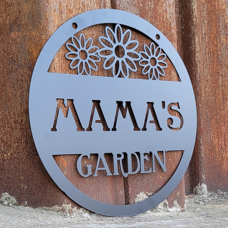 Round Garden Sign - Etsy