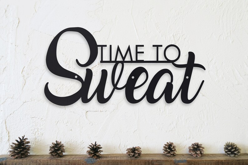 Time to Sweat Home Gym Sign Work Out Exercise Biking - Etsy