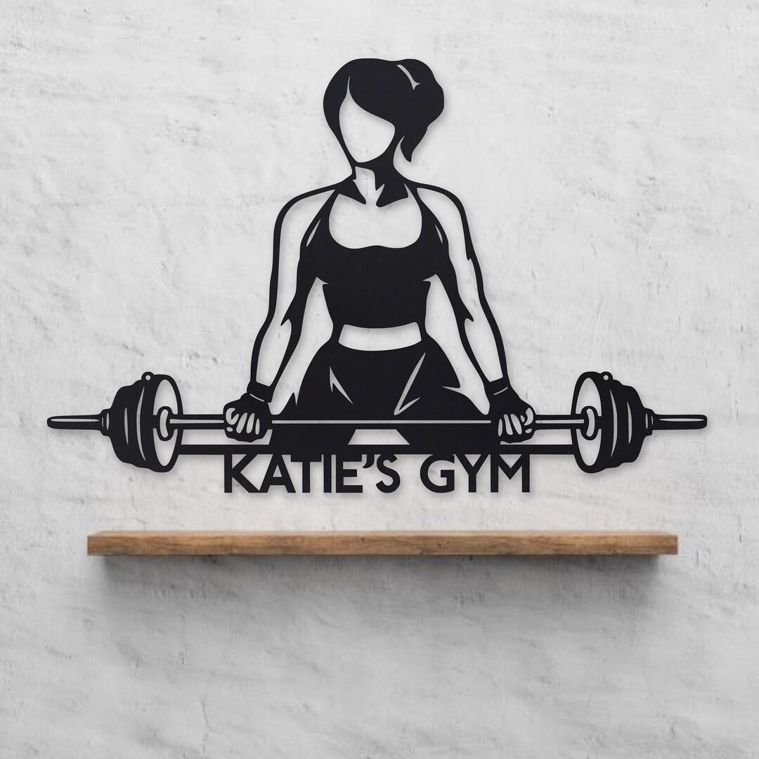 Custom Metal Gym Sign - Personalized Home Gym Sign - Gym Gifts for Her ...