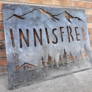 Custom Rustic Metal Cabin Sign - Mountain Home Wall Decor ...