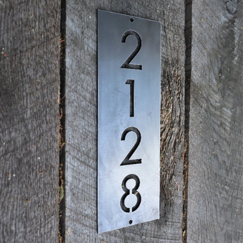 Metal House Address Sign - Vertical Home Address - Custom House Numbers ...