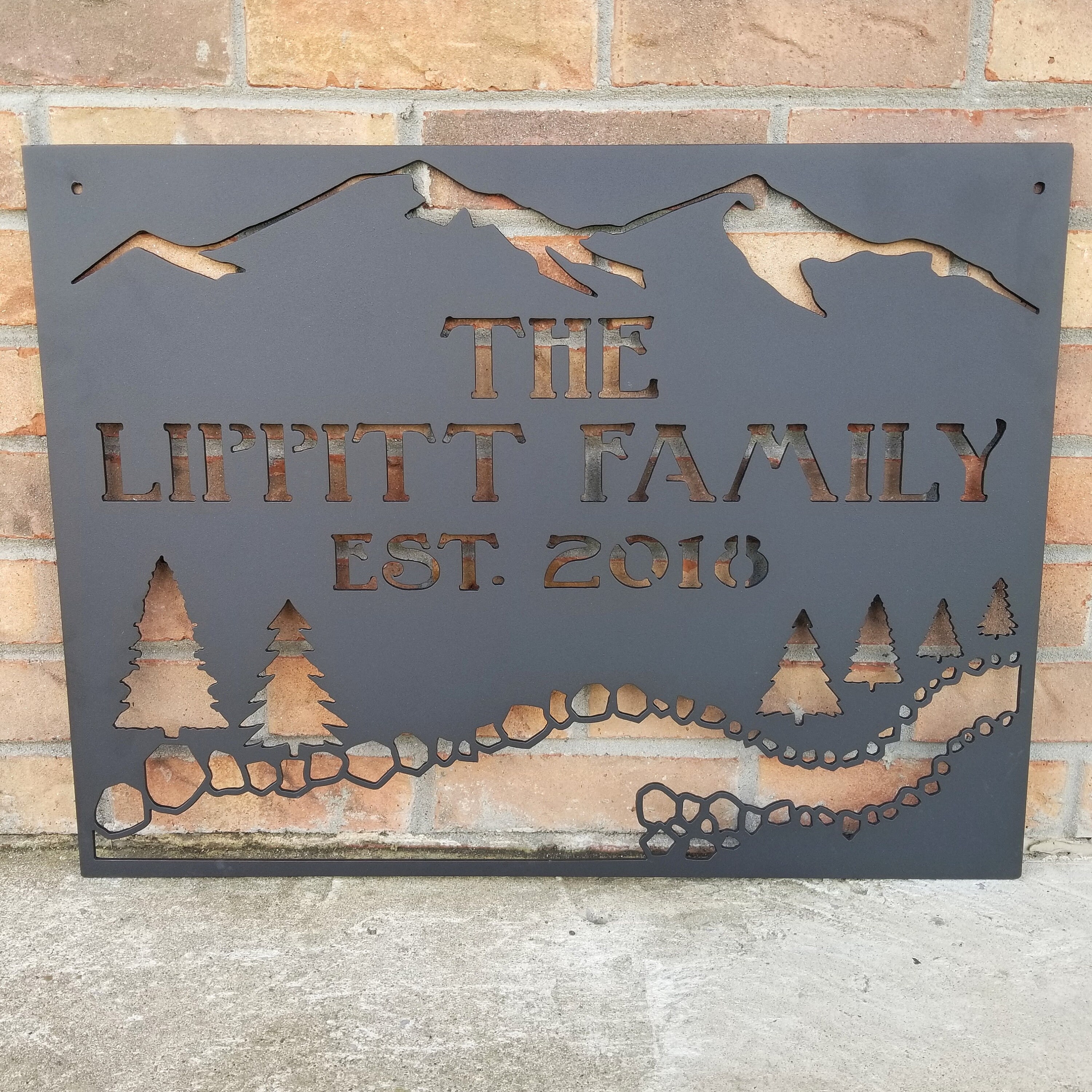 Personalized Rustic Mountain Creek Metal Sign - Custom Wilderness Wall ...