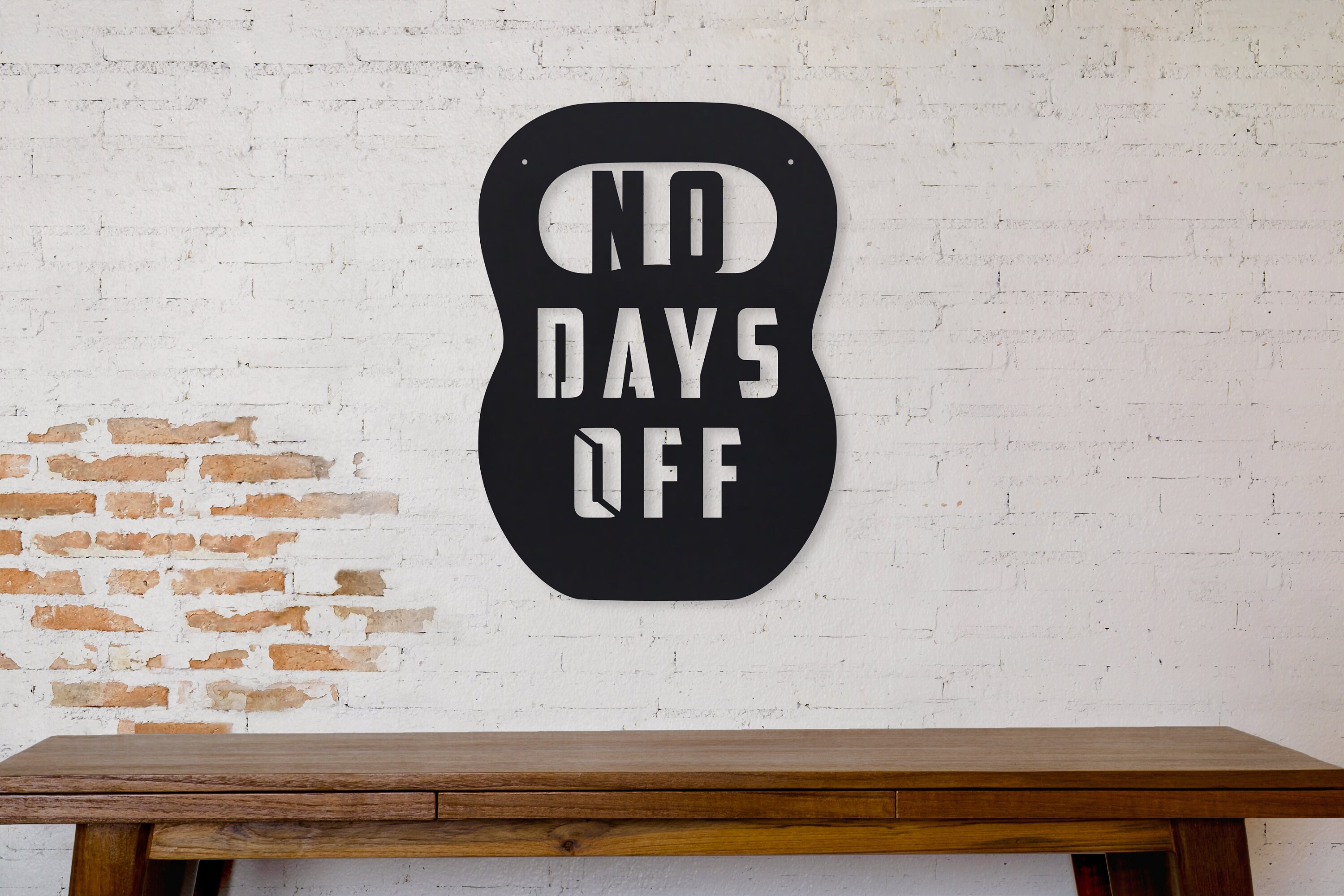 No Days off Metal Kettlebell Sign Workout Quote Sign Home | Etsy