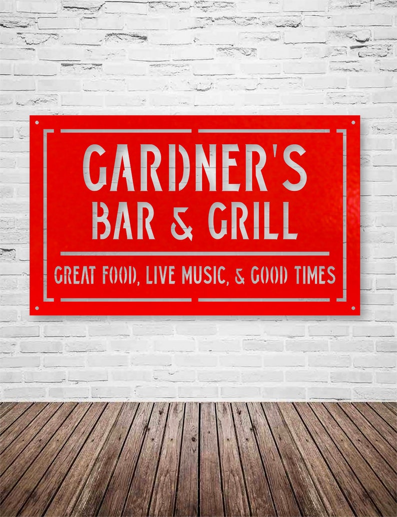 Personalized Metal Family Bar and Grill Sign Personalized - Etsy