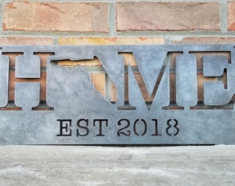 Personalized Burlap Look Ohio Home is Wherever I'm With You Metal Room ...