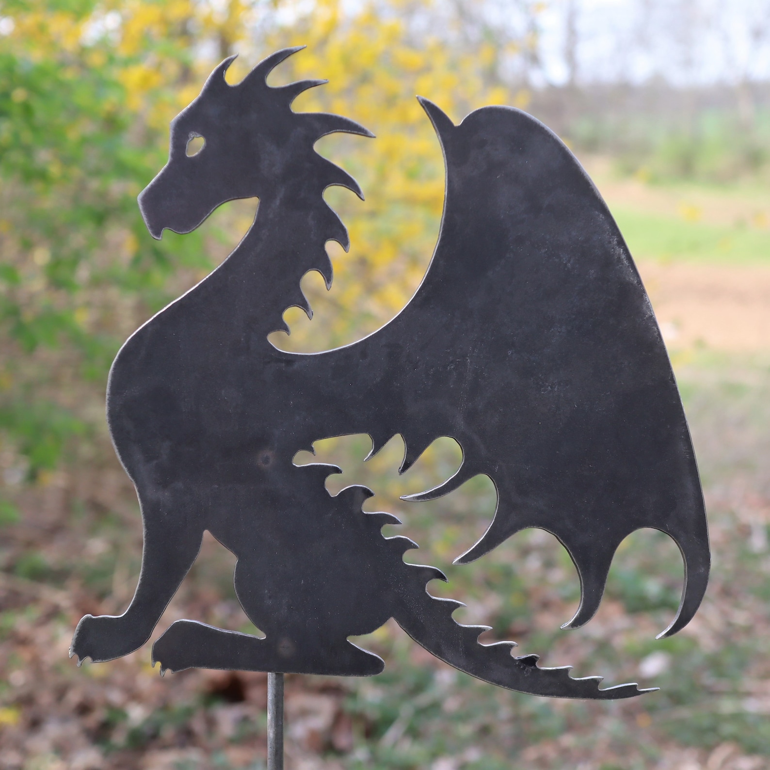 Ships in 2 Days Metal Dragon Garden Stake Steel Gardening - Etsy