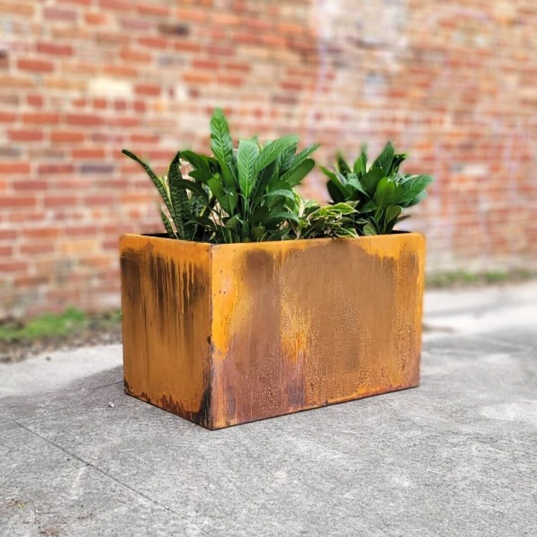 Extra Large Metal Planter Box – 36x22x22 Steel Garden Bed – Pre-rusted ...