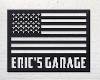 24 Inch Rustic American Flag Metal Sign - Etsy
