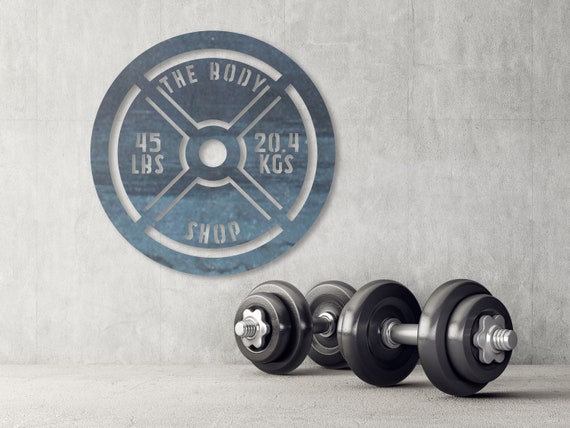 Personalized Metal Weight Plate Sign Custom Home Gym Decor - Etsy