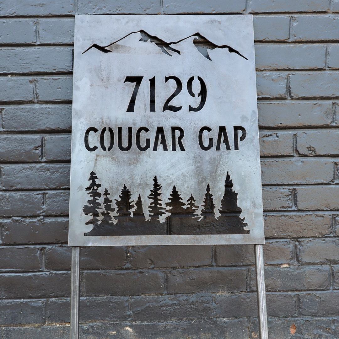 Mountain Address Planter Sign - Personalized House Number With Stakes ...