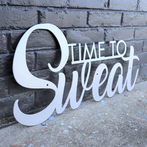Time to Sweat - Home Gym Sign - Work Out - Exercise - Biking Decor ...