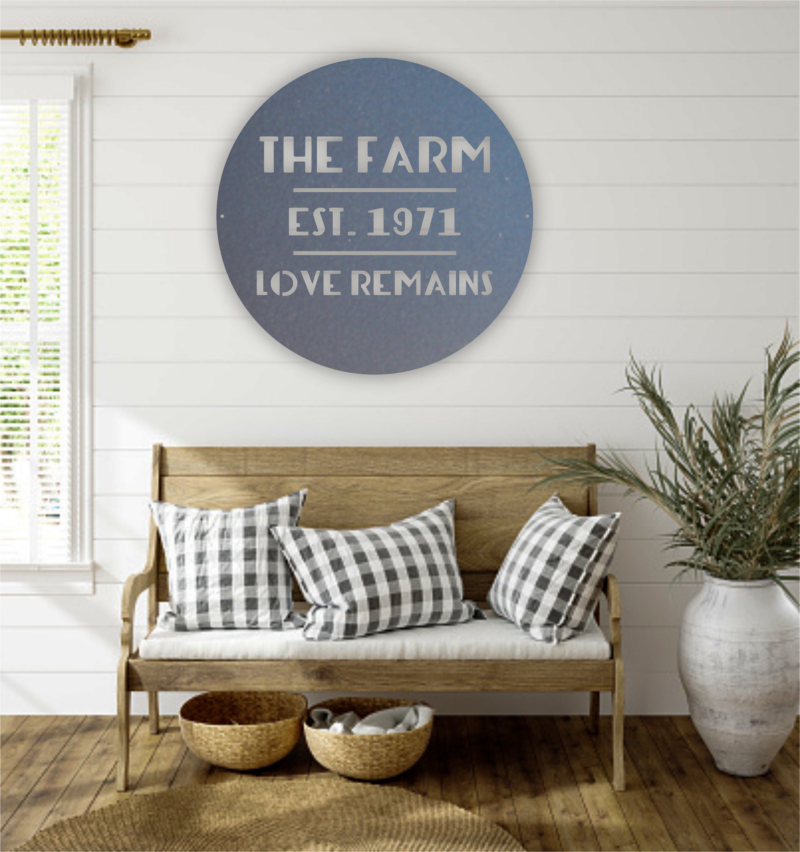 Personalized Metal Sign - Circle Family Name Sign - Custom Text Metal ...