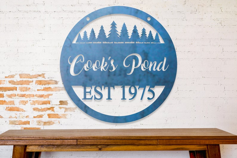 Scenic Alpine Round Sign - Custom Metal Sign - Personalized ...