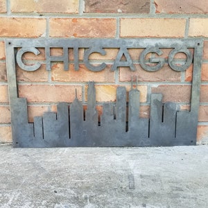 Personalized Metal Chicago Skyline Sign - Custom Chicago, Illinois Wall ...