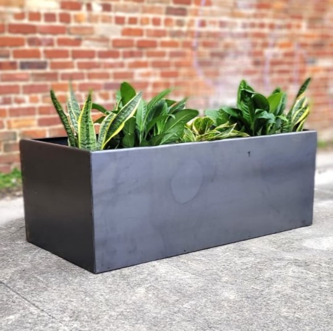 Metal Trough Planter 48" X 24" X 18"- Giant Rectangular Planter ...