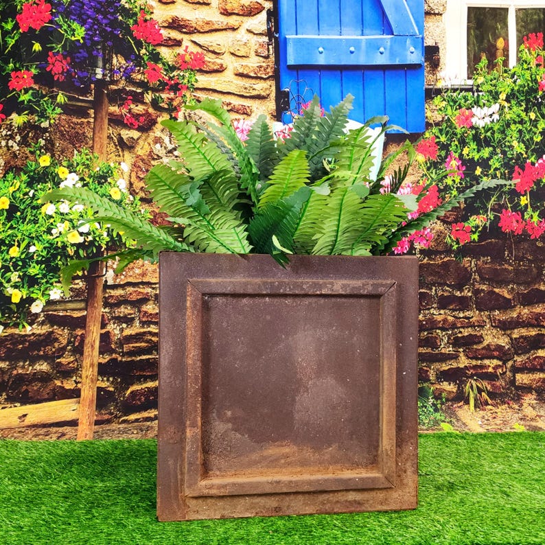 Metal Planter With Detailed Frame - Outdoor Planters - Large Planter ...
