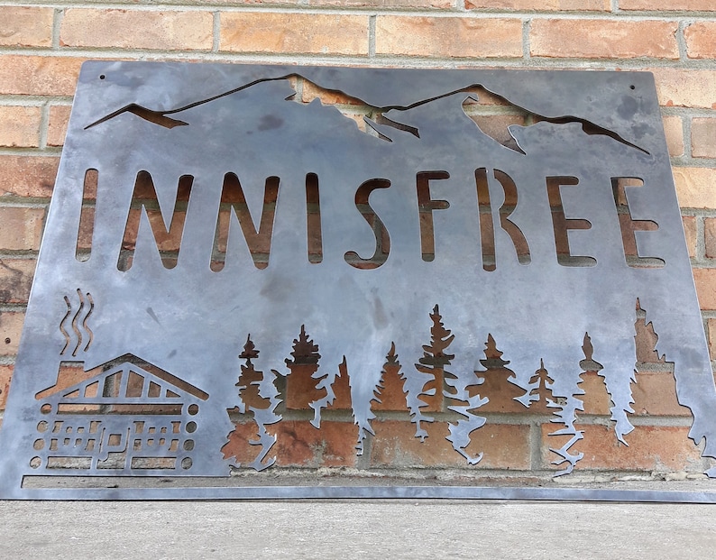 Custom Rustic Metal Cabin Sign Mountain Home Wall Decor | Etsy