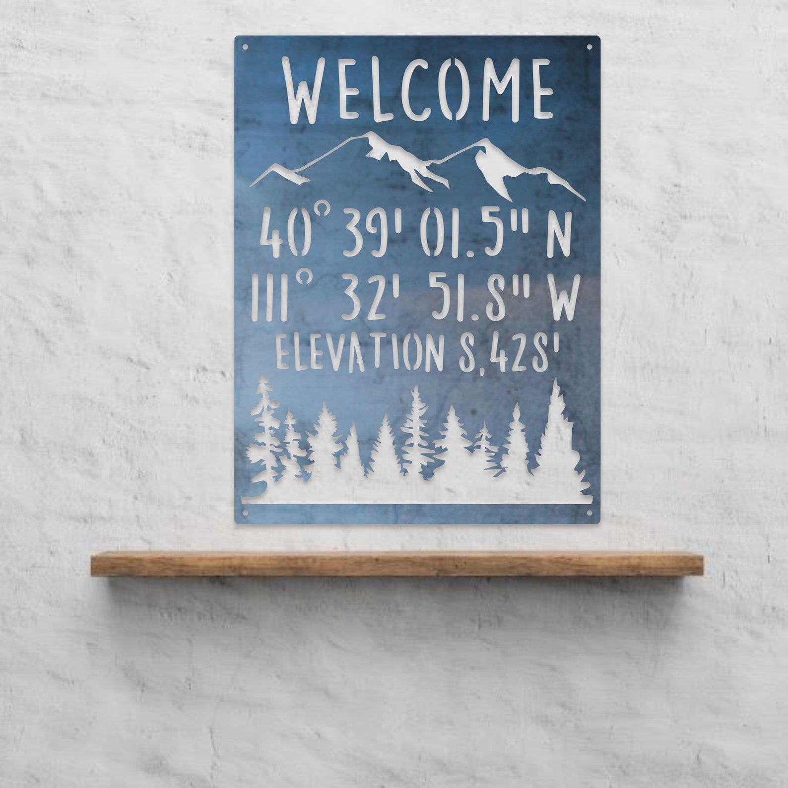 Mountain Coordinates & Elevation Sign Custom Coordinates - Etsy