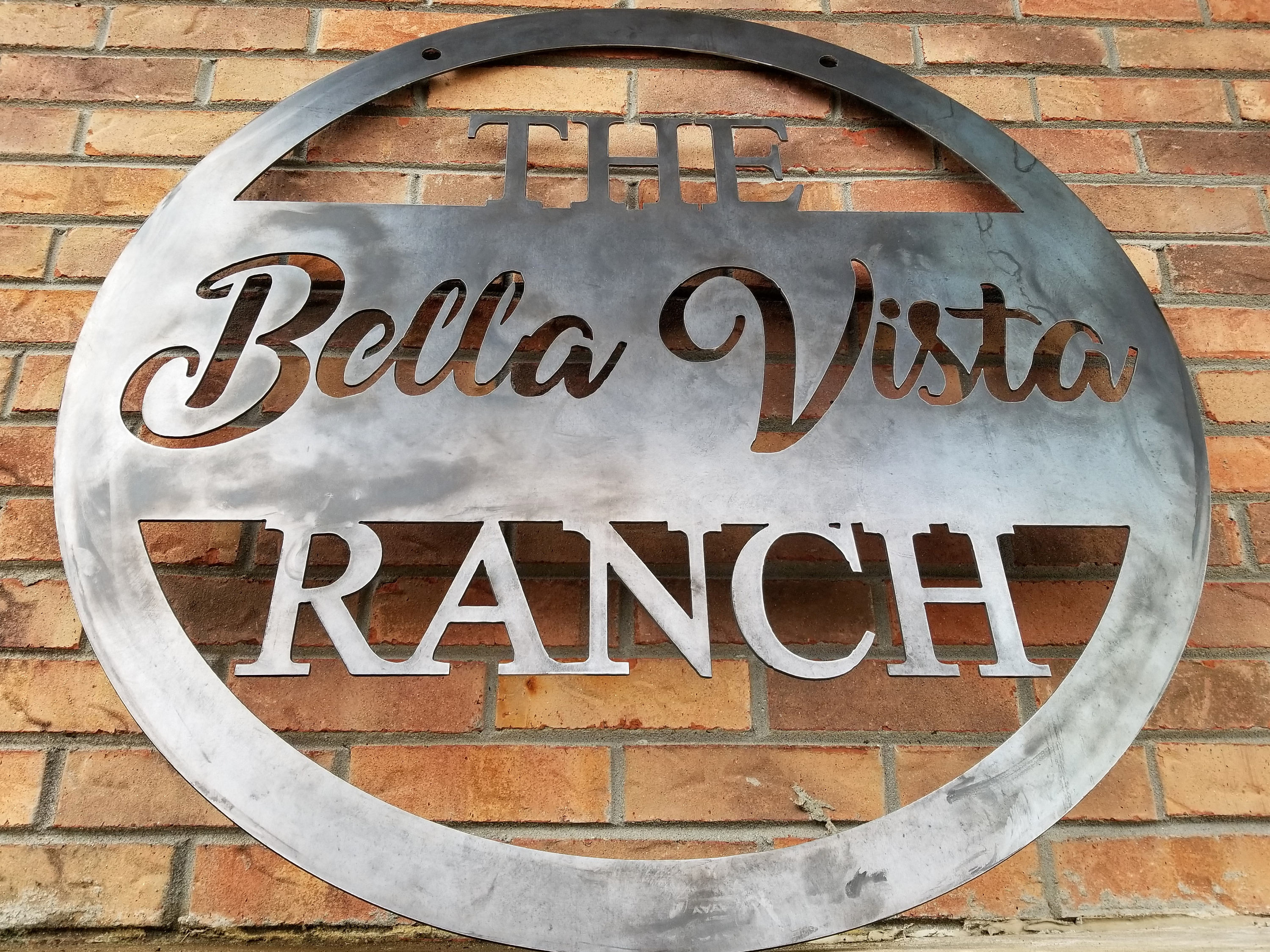 Hanging Farm or Ranch Sign Custom Cursive Metal Farm Sign | Etsy