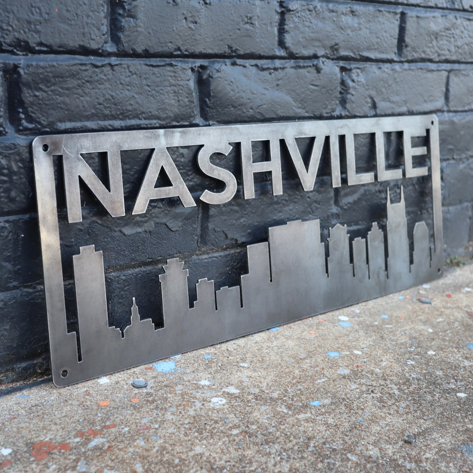 Personalized Metal Nashville Skyline Sign - Nashville Wall Art ...