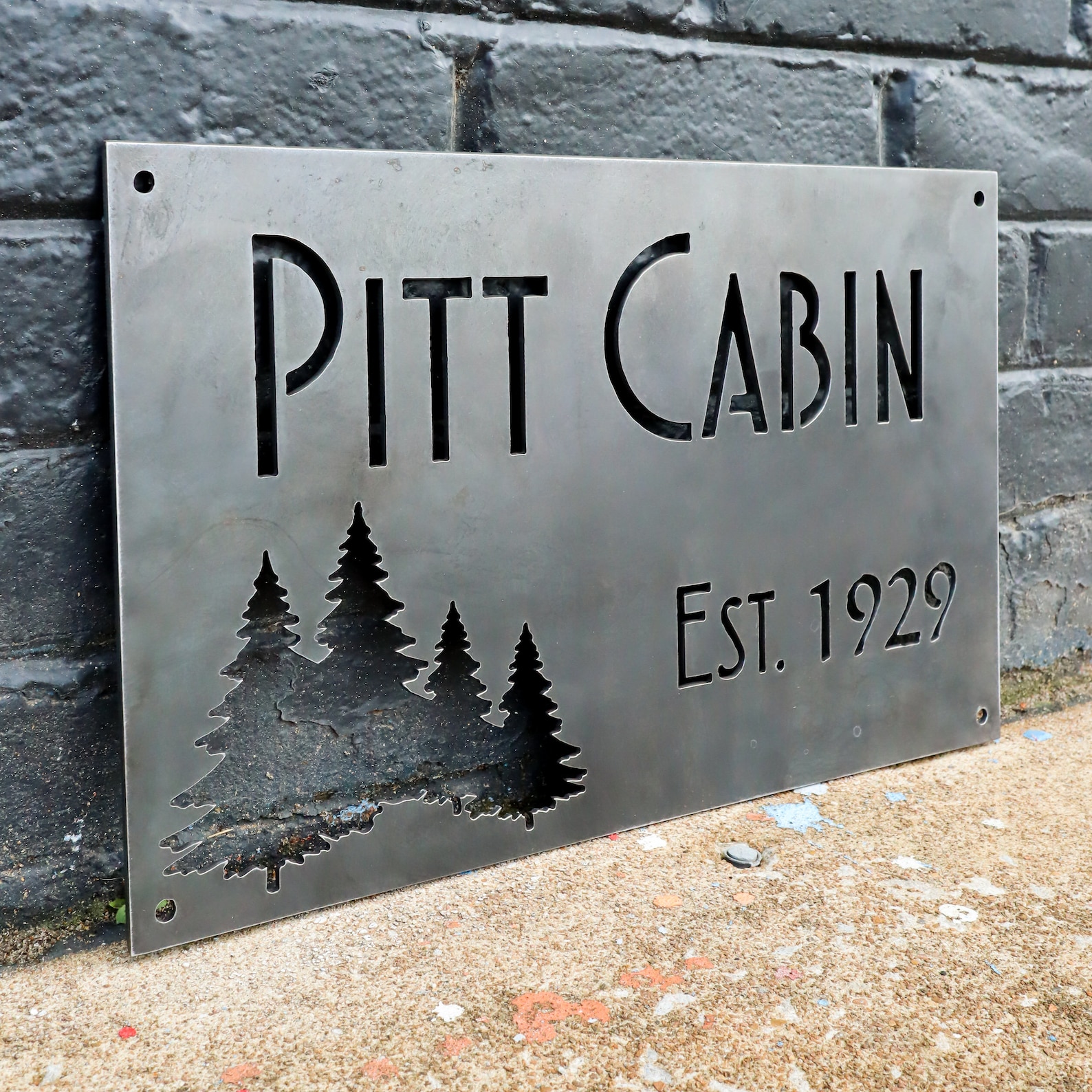 Personalized Metal Cabin Sign Mountain Wedding Established Date Wall ...