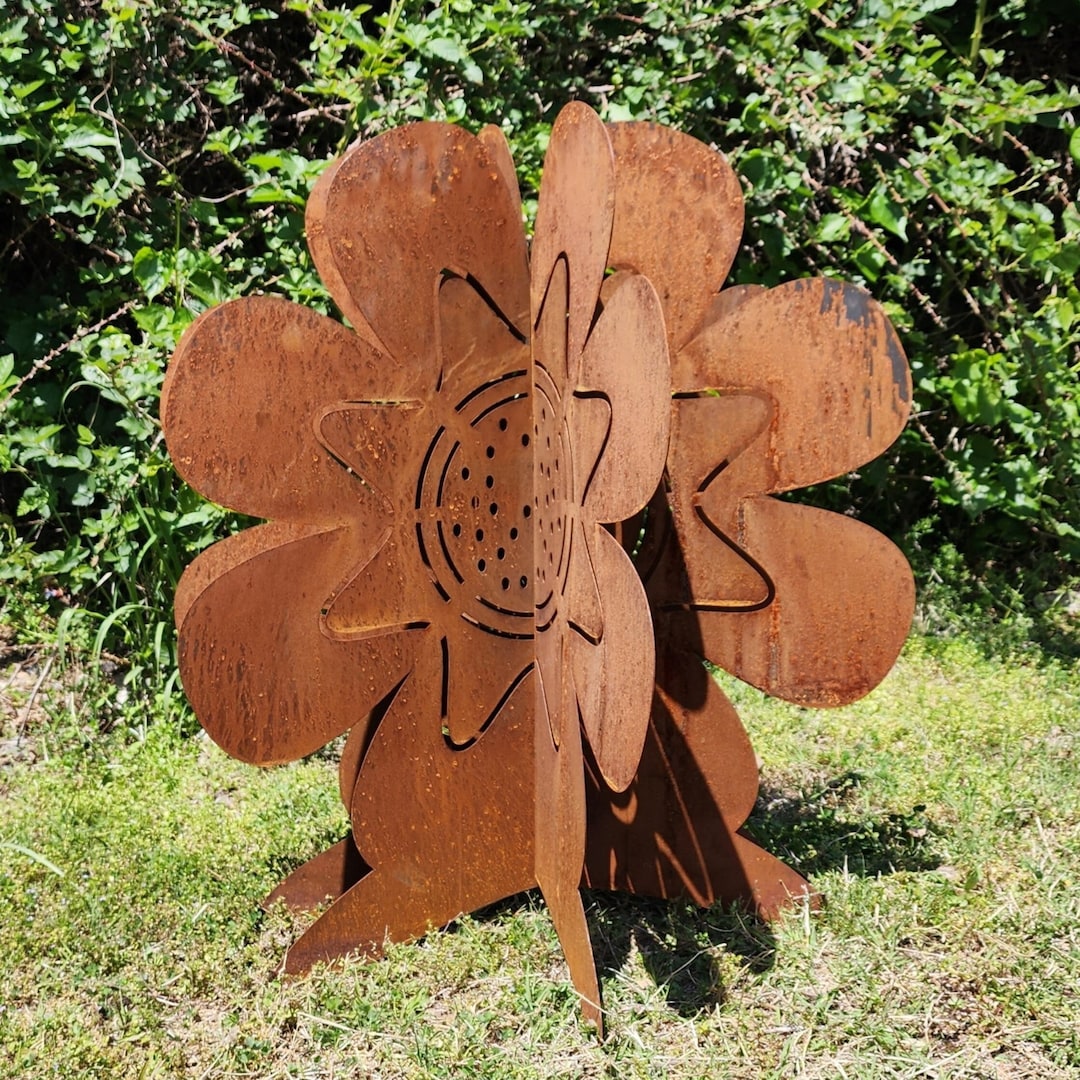 Anemone Outdoor Sculpture - Dandelion Puff Garden Decor - Outdoor Metal ...