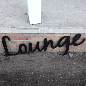 LARGE Cursive Word Sign Custom Metal Wall Art Personalized Cursive Text ...