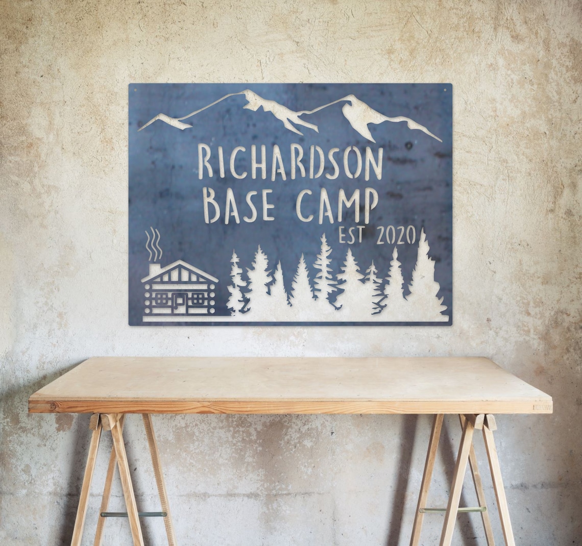 Personalized Rustic Metal Cabin Wilderness Sign Custom - Etsy
