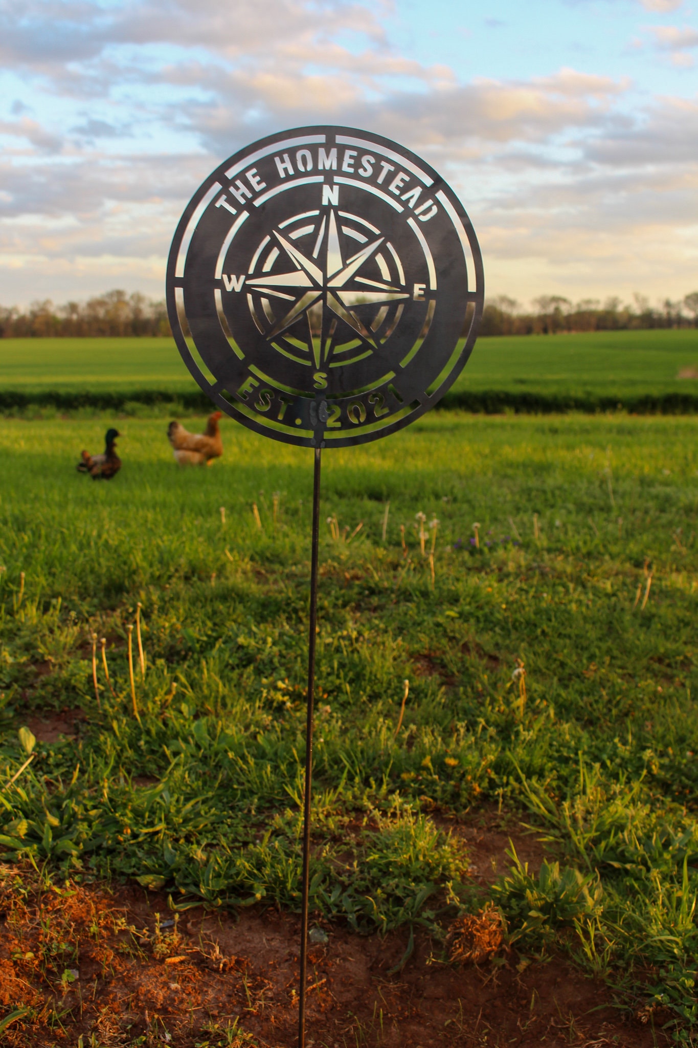 Custom Metal Compass Rose Garden Stake – Personalized Yard Decor - Etsy