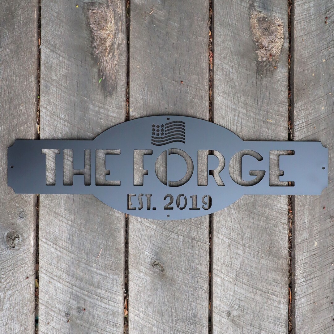 Personalized American Flag Metal Sign - Patriotic Garage Wall Decor - Etsy