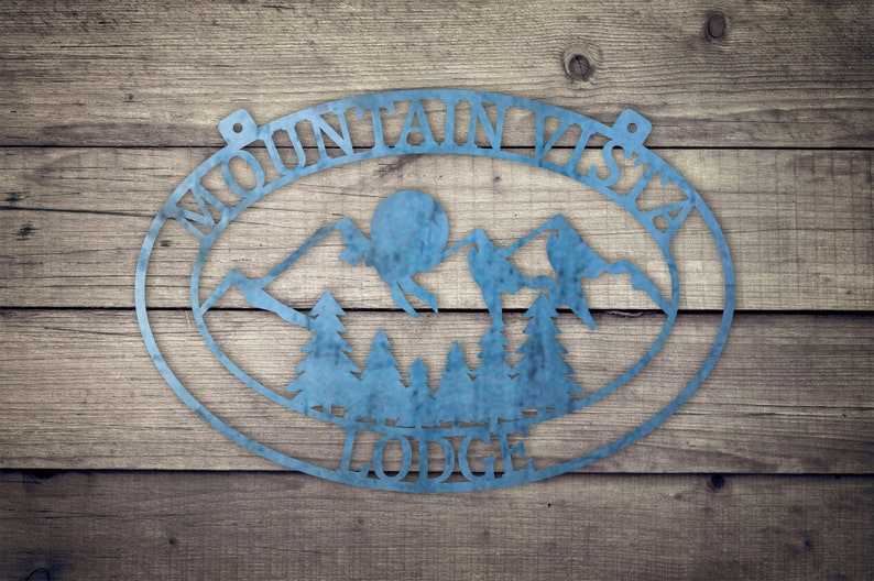 Custom Metal Mountain Sunrise Sign Outdoor Hanging Sign - Etsy