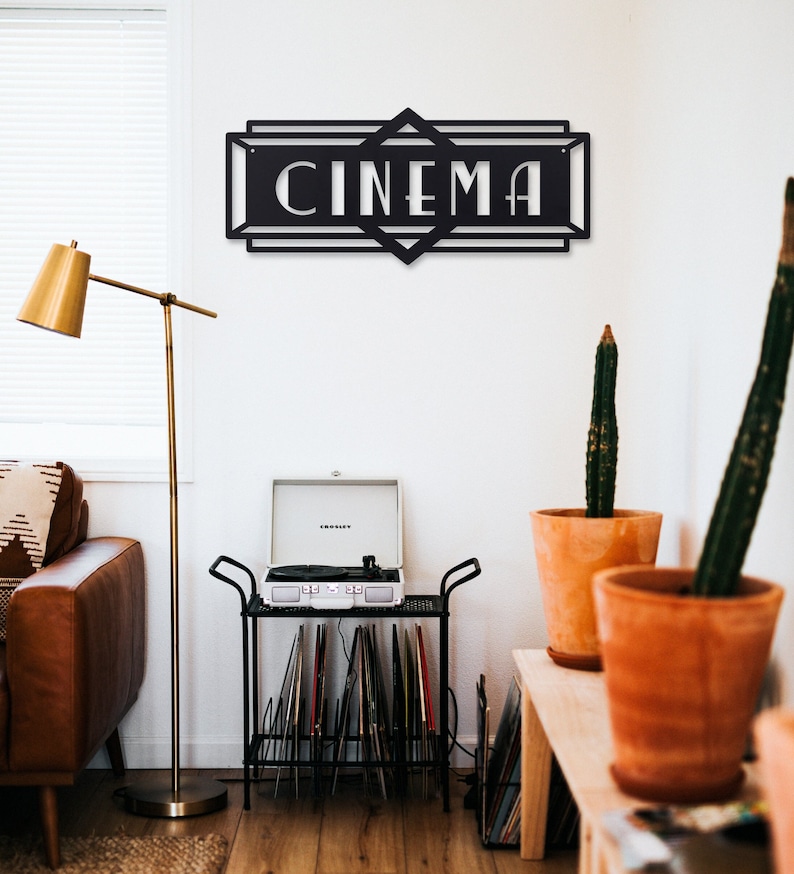 Metal Art Deco Cinema Movie Marquee Sign Vintage Decor | Etsy
