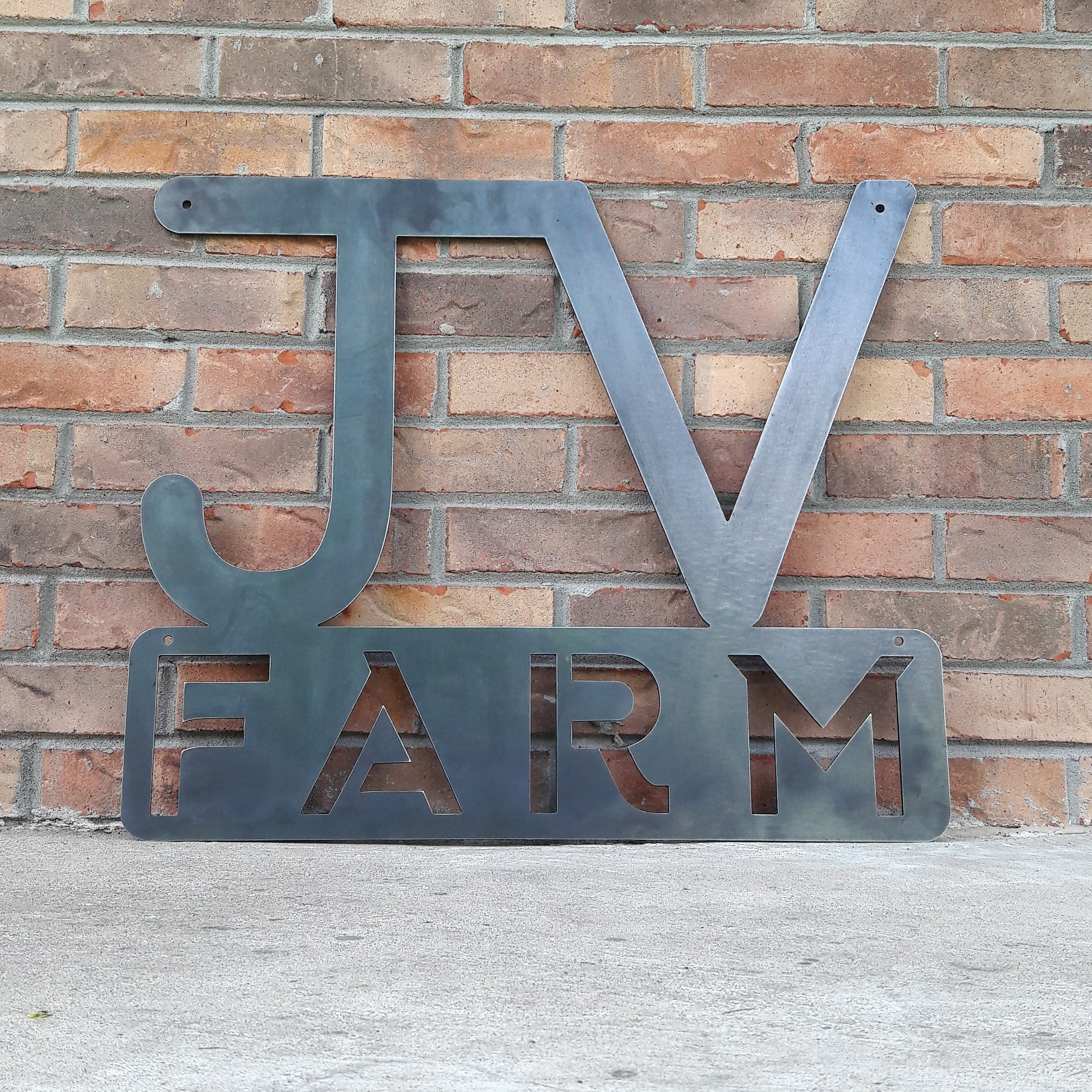 LARGE Metal Initial Sign Cattle Brand Farm Name Sign | Etsy
