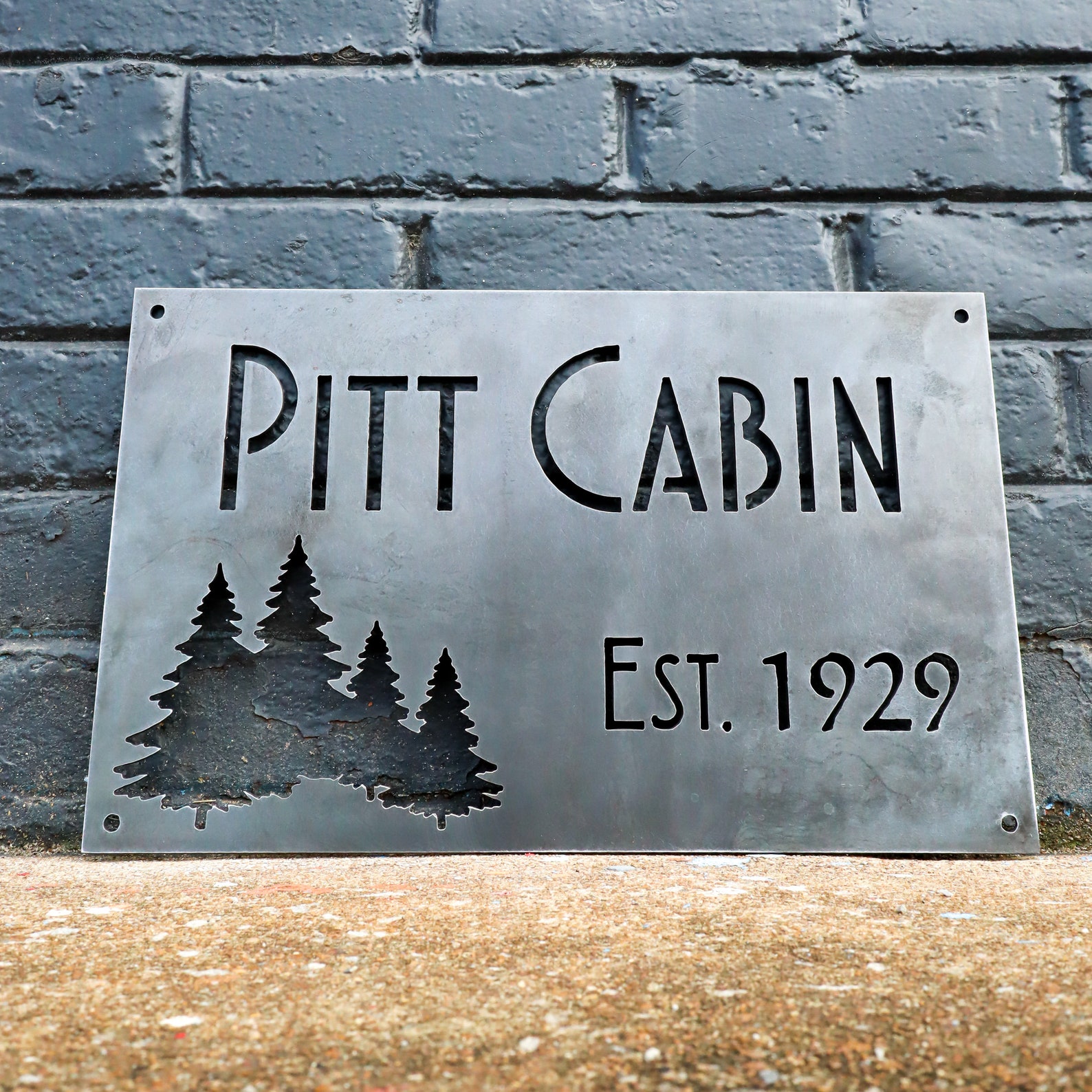 Personalized Metal Cabin Sign Mountain Wedding Established Date Wall ...