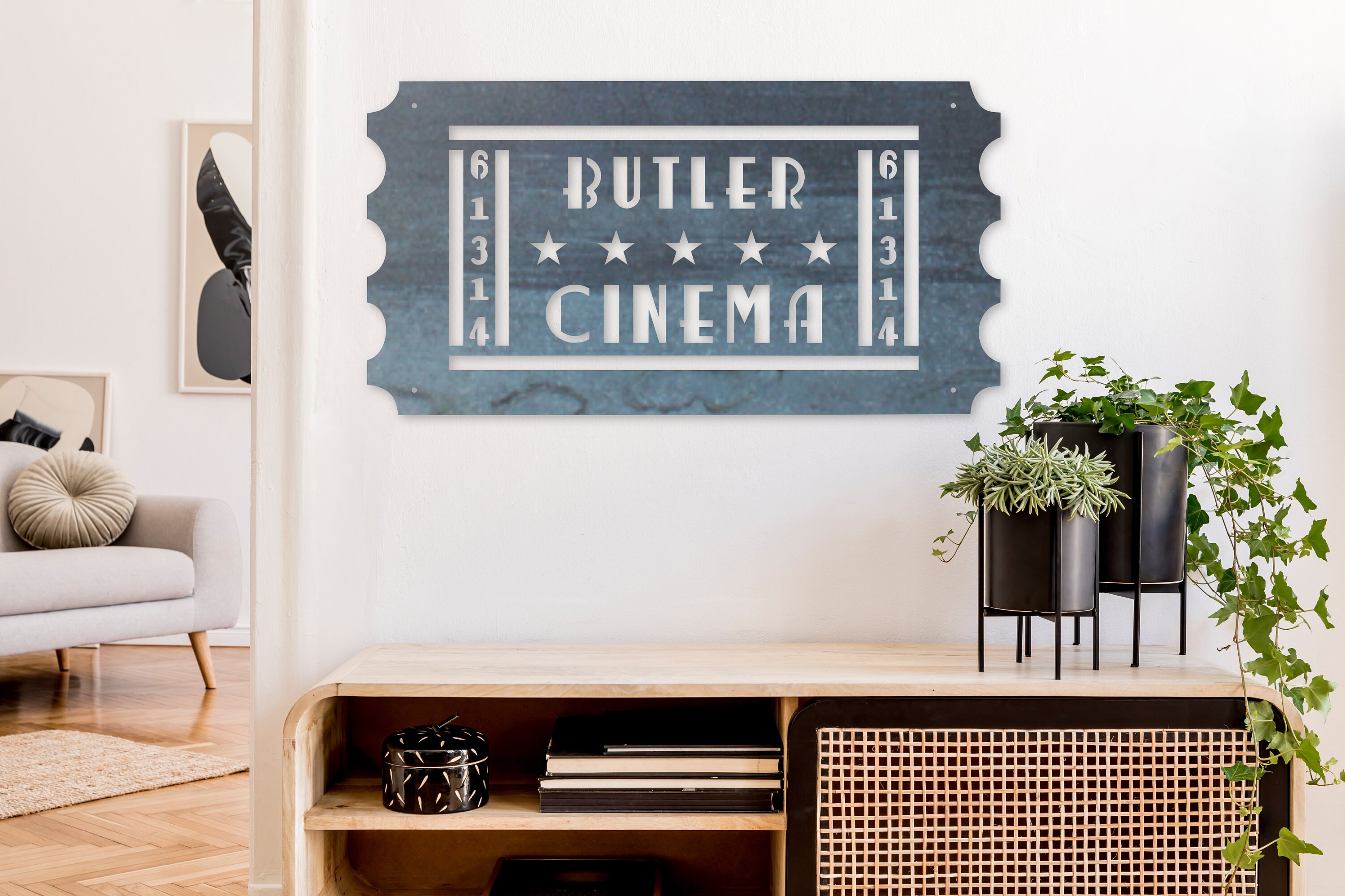 Personalized Movie Ticket Metal Sign Custom Home Theater | Etsy