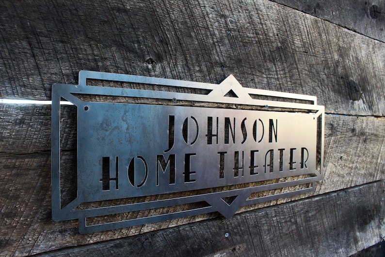 Custom Metal Home Theater Marquee Sign Personalized Name - Etsy