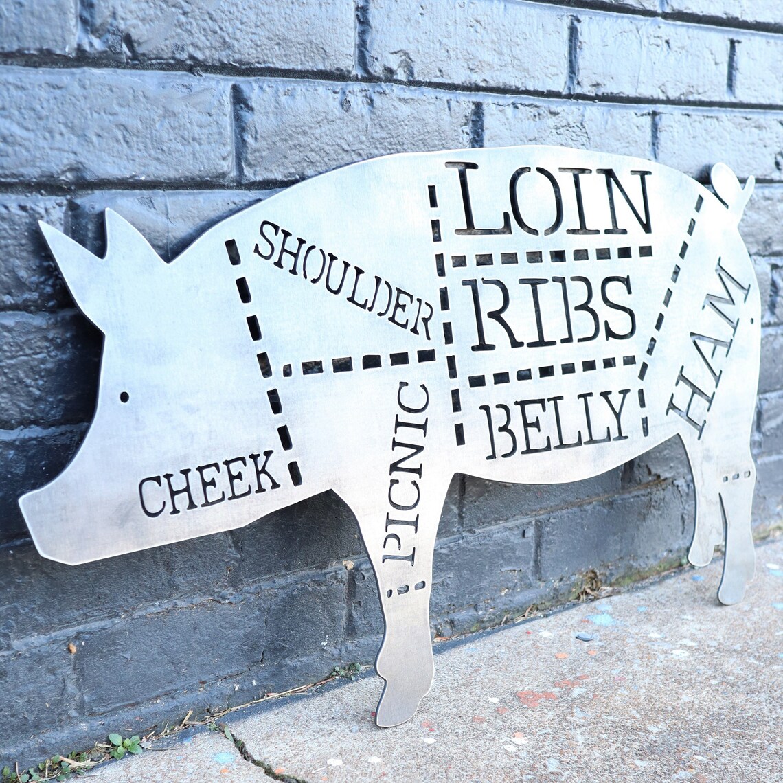Pork Cuts Metal Sign Kitchen Pig Decor Butcher Shop - Etsy