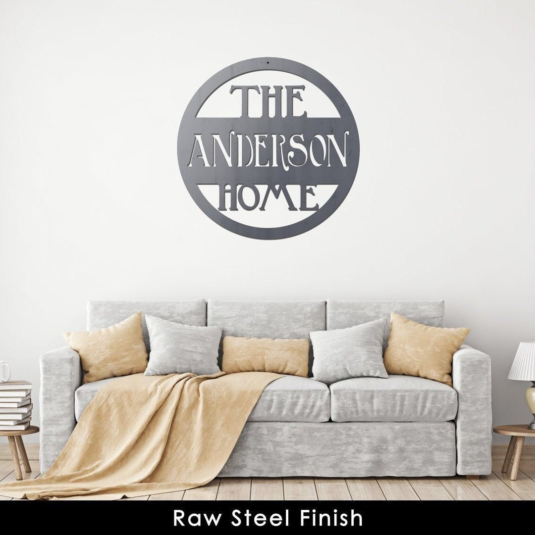 Personalized Metal Family Name Sign - Custom Home Wall Decor - Etsy